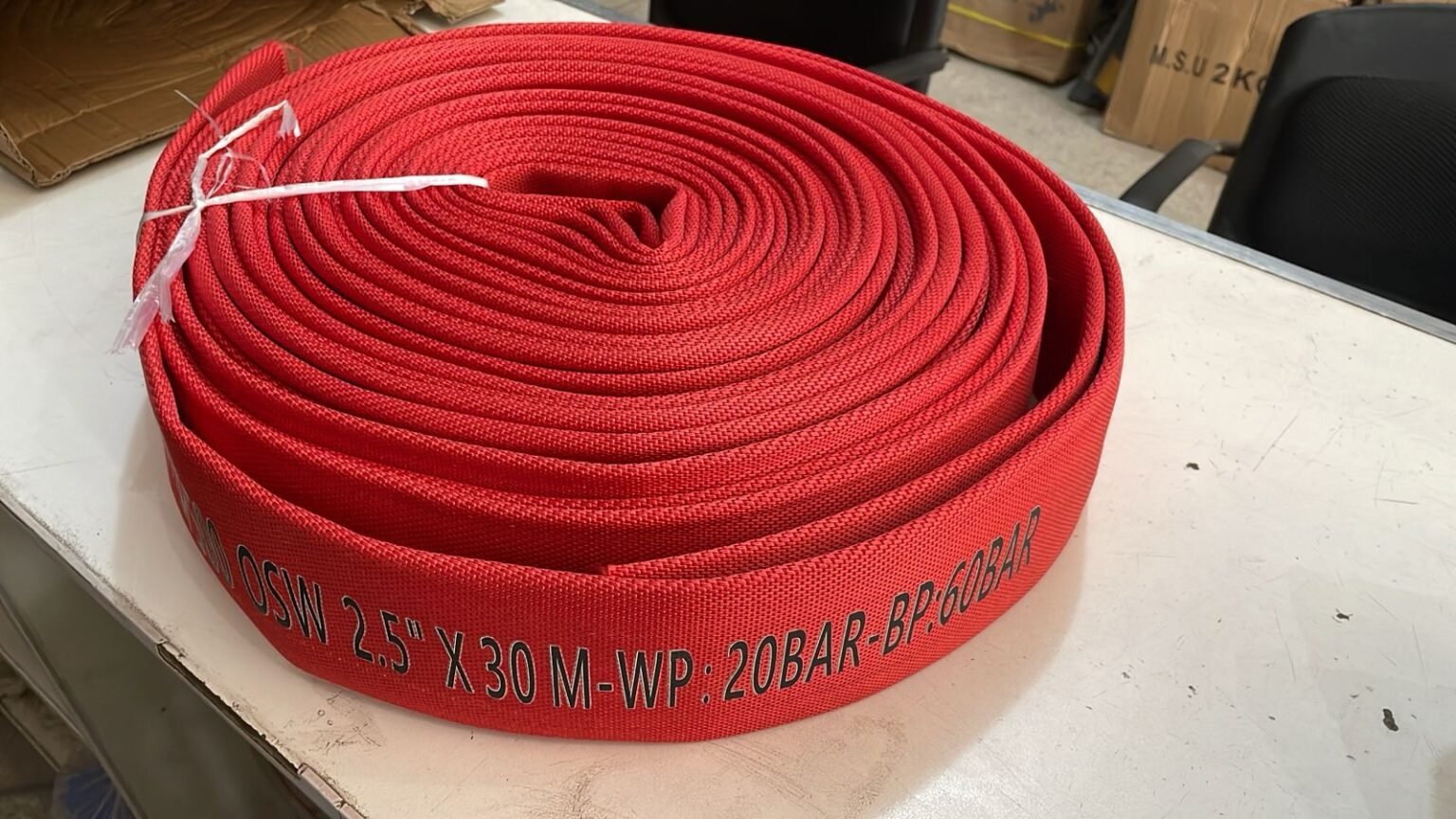 Fire Hose Pipe 2.5 Inch With Brass Coupling Red - SSC