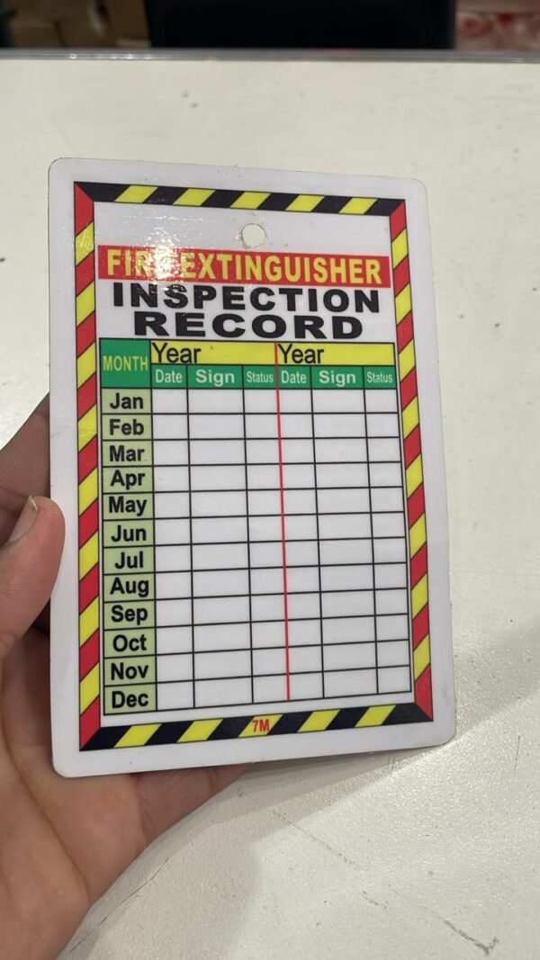 Inspection Card 2.5x4 Fire Safety Tag SSC